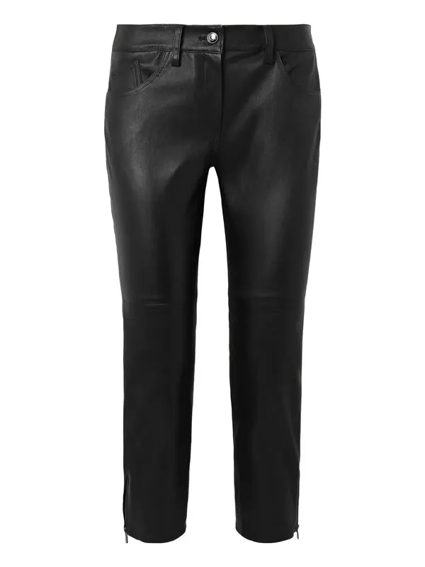 Magda Butrym Slim-fit Trousers With Belt Loops And Zippered Cuffs - Black
