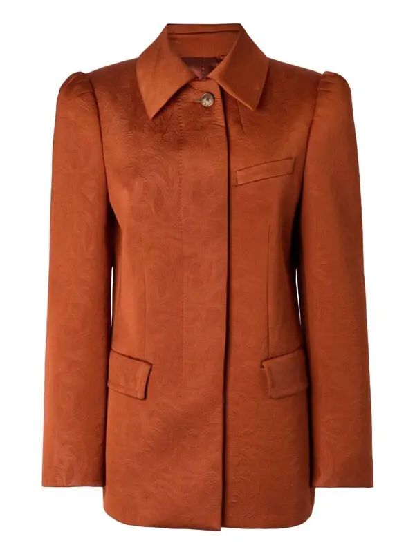 Dries Van Noten Embossed Crepe Blazer - Brown