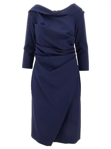 Talbot Runhof Pleated Midi Dress - Black