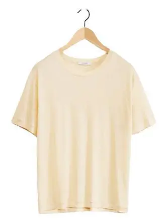 LEMAIRE Round Neck Silk T-shirt - Nude