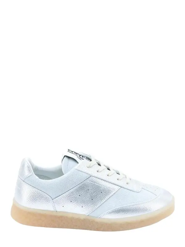 MAISON MARGIELA 6 Court Lamé Sneakers - White