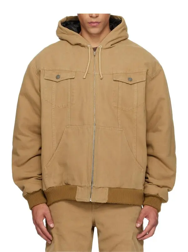 EGONLAB Canvas Hooded Jacket - Camel