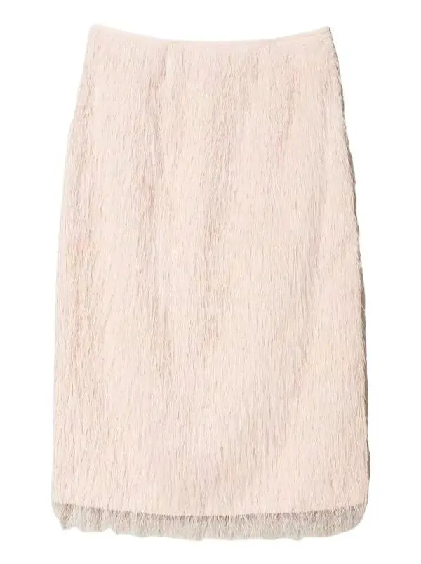 TWINSET Feather Detail Skirt - Nude