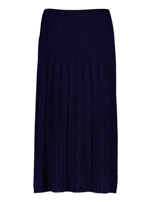 Zimmermann Ribbed Lurex Midi Skirt - Black