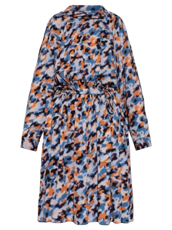 Kenzo Abstract Print Long-sleeve Midi Dress - Multicolor