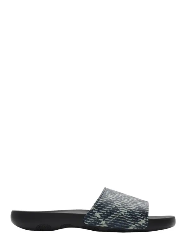 Burberry Checked Slip-on Slides - Black/calico