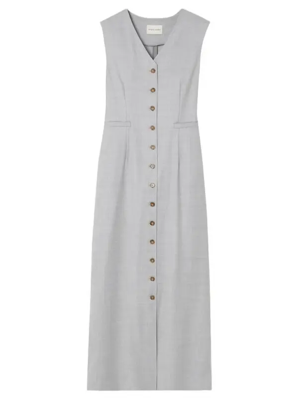 Loulou De Saison Wool Midi Dress - Gray