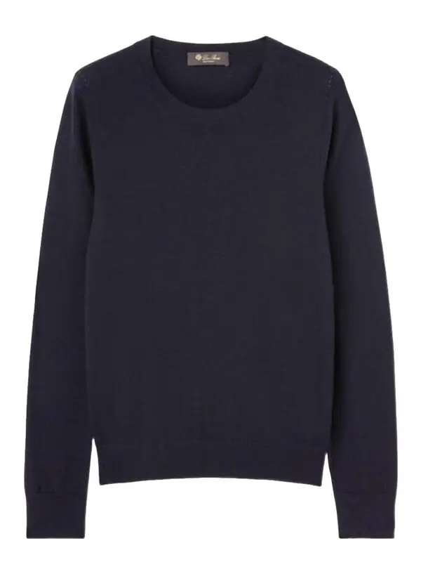 Loro Piana Neo Piuma Crewneck Knitted Jumper - Navy Blue