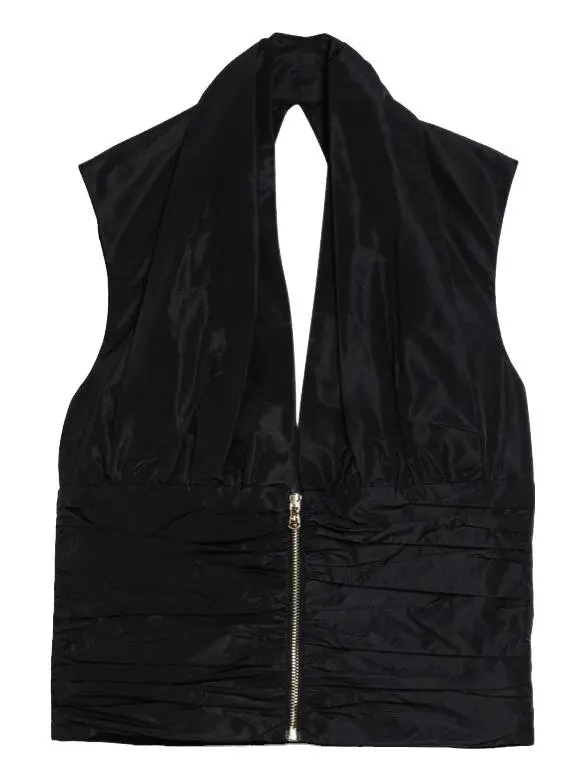 PATOU Zip Front Backless Vest - Black