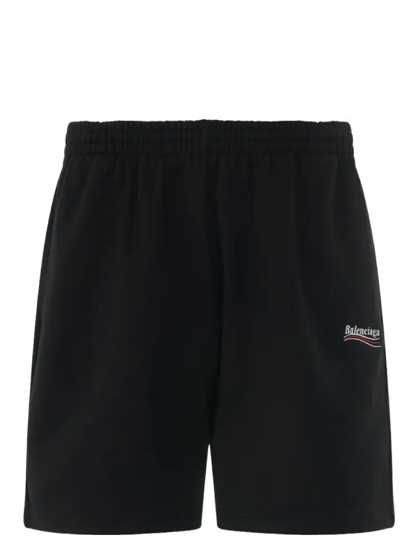 Balenciaga Political Campaign Embroidered Sports Shorts - Black/white