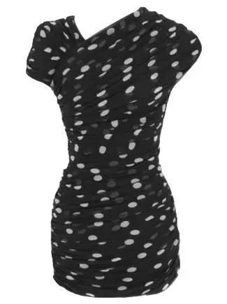 Saint Laurent Ruched Asymmetrical Dress - Black
