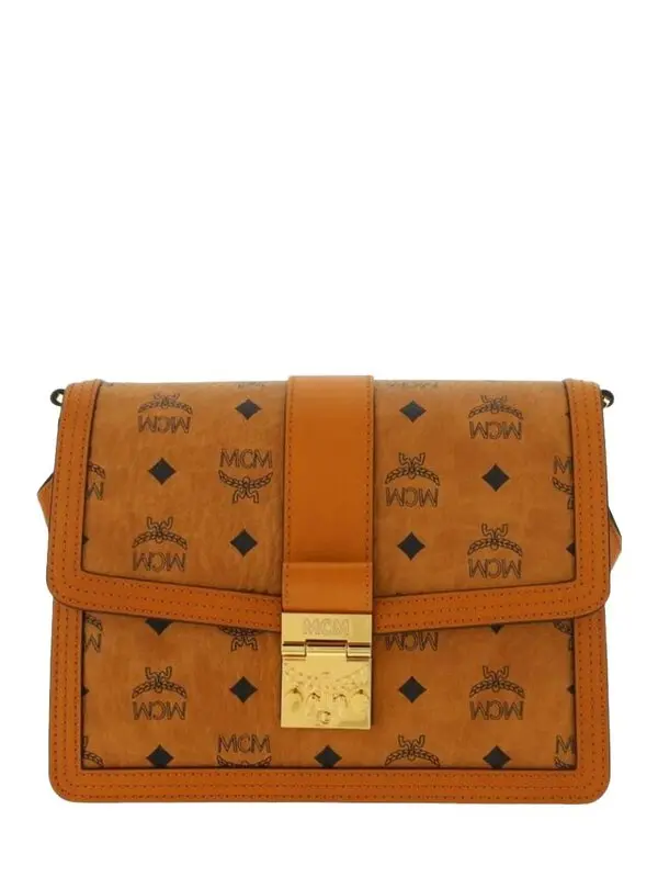 Mcm Tracy Foldover Medium Shoulder Bag - Brown