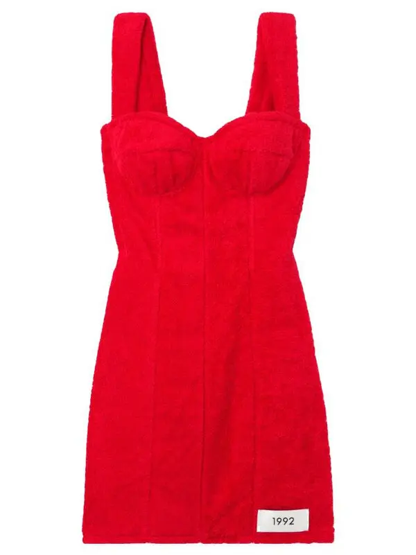 Dolce & Gabbana Logo Towel-finish Mini Dress - Red