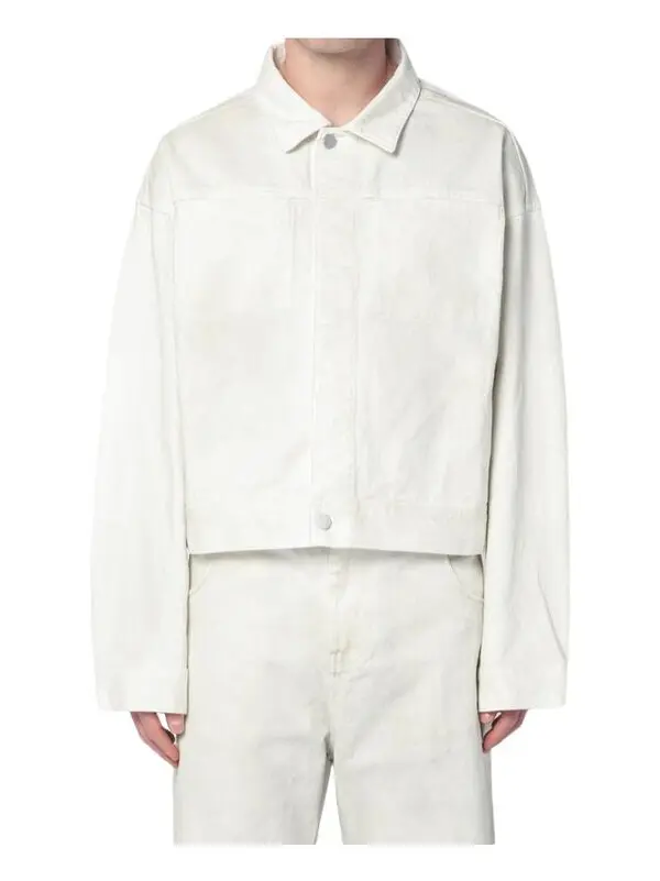ENTIRE STUDIOS Pointed Collar Denim Jacket - White