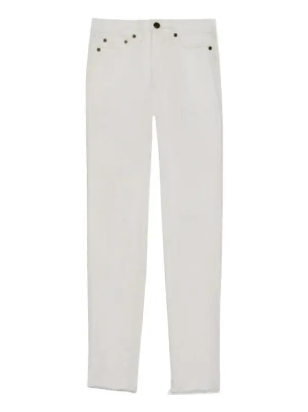 Saint Laurent Raw Edge Straight Leg Jeans - Off-white