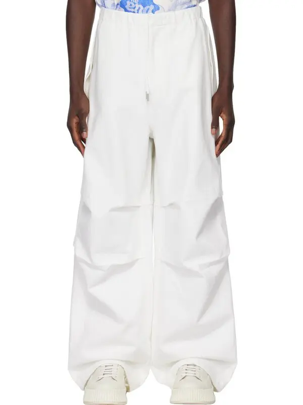 JIL SANDER Relaxed Fit Trousers - White