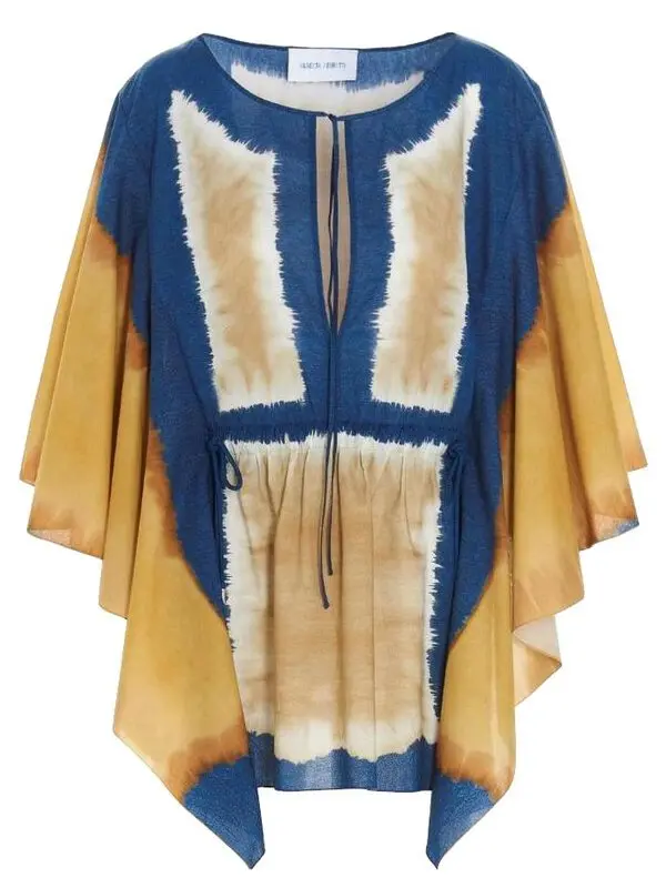 Alberta Ferretti Printed Tie-dye Dress - Blue