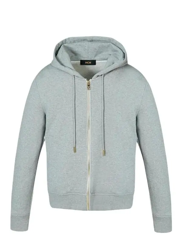 Mcm Zip-up Hooded Casual Jacket - Gray