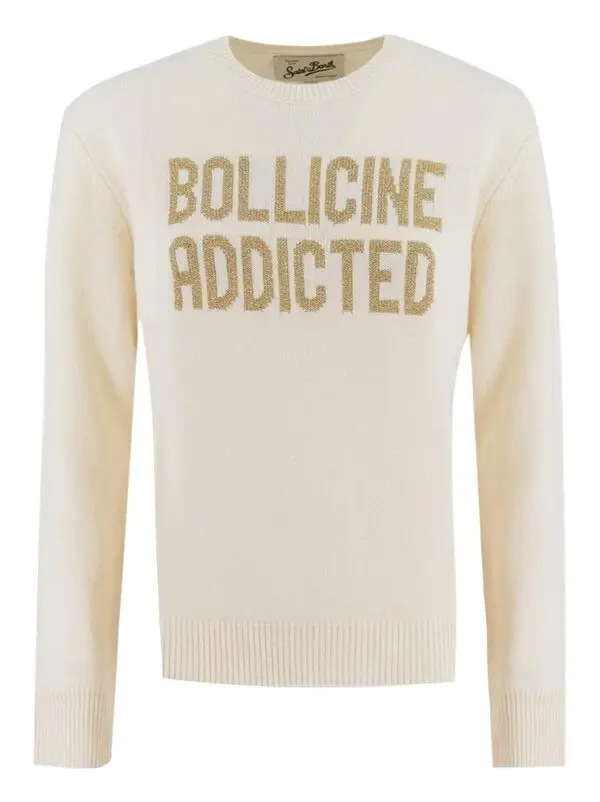 MC2 SAINT BARTH Bollicine Addicted Intarsia Crewneck Jumper - White