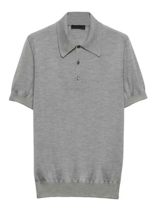 Prada Cashmere And Silk Polo Shirt - Marble Gray