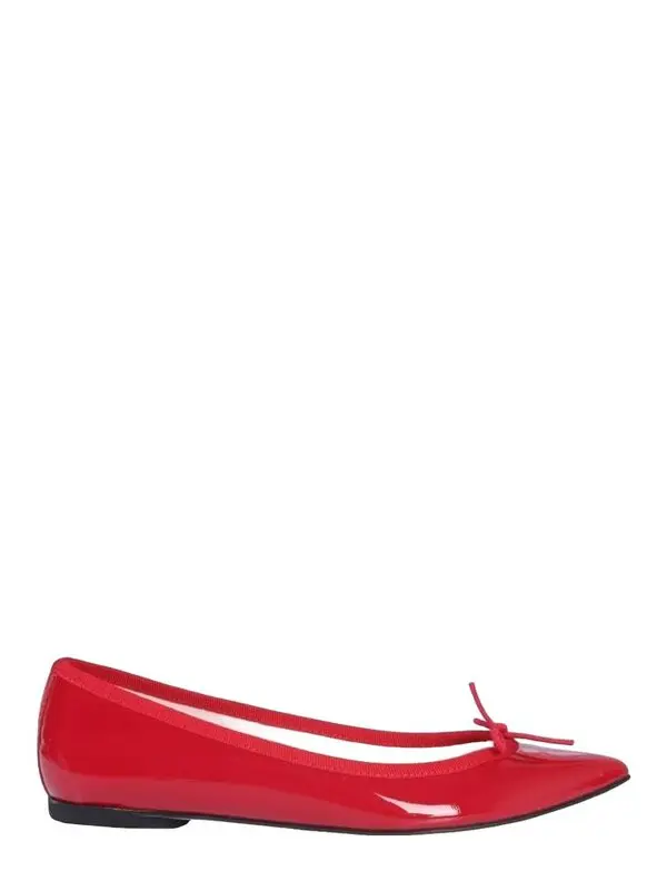 Repetto Brigitte Patent Leather Pointed Toe Ballet Flats - Red
