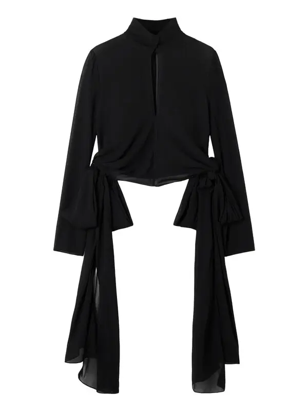 Alaïa Long-sleeved Top With Knot Detailing - Black