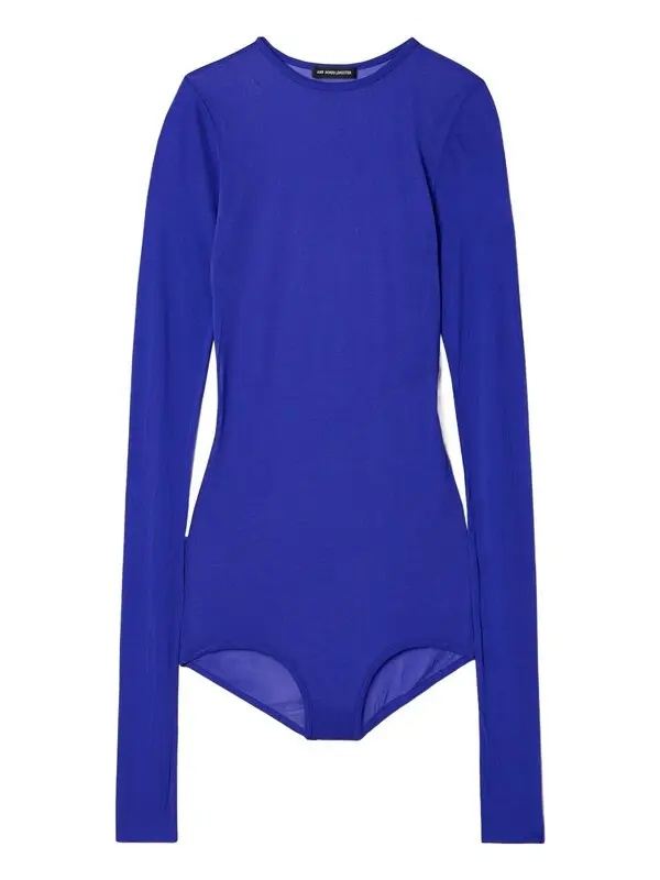 ANN DEMEULEMEESTER Jersey Bodysuit - Blue