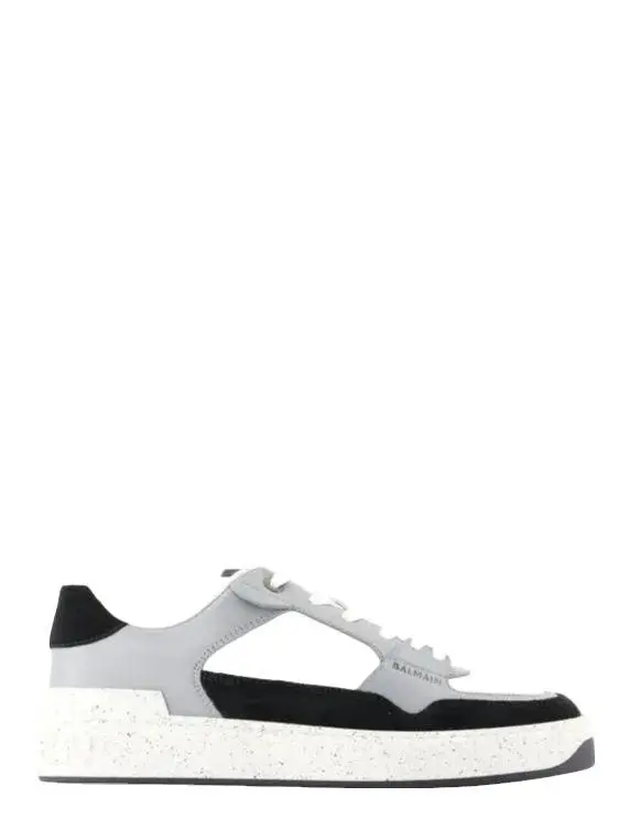 Balmain Panelled B-court Flip Sneakers - White