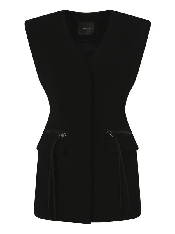 Pinko V-neck Sleeveless Vest - Black