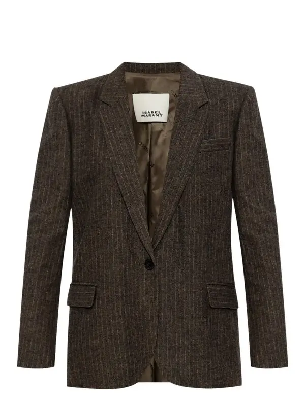 Isabel Marant Étoile Long Sleeve Pinstripe Blazer - Brown