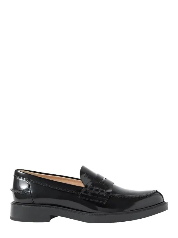 TOD'S Round Toe Slip-on Loafers - Black