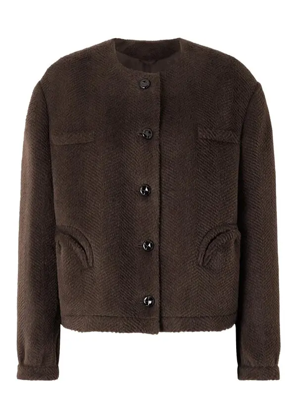 BLAZÉ MILANO Gliss Herringbone Alpaca And Wool-blend Jacket - Black