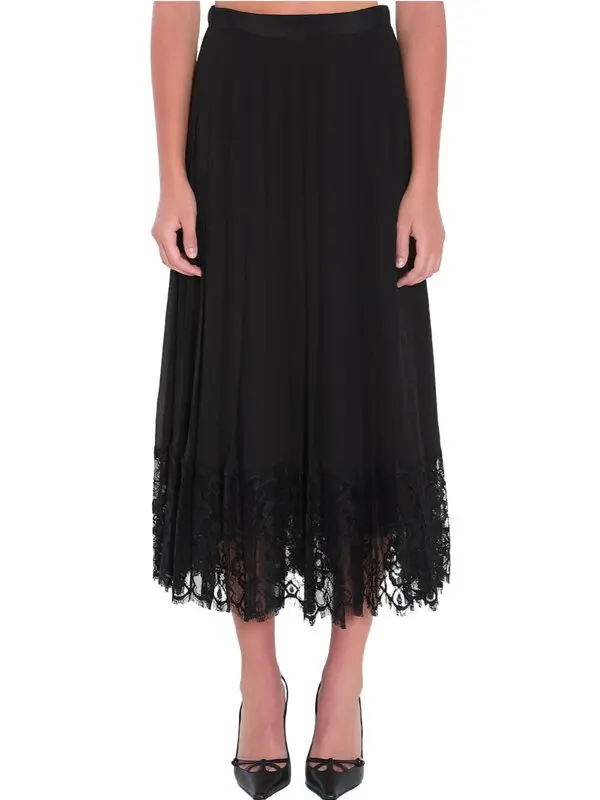 Dolce & Gabbana Lace-trim Midi Skirt - Black
