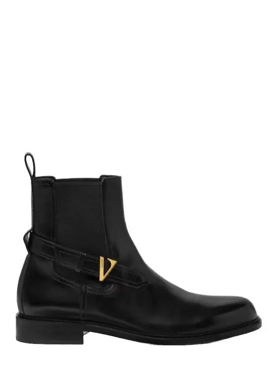 Versace V-plaque Chelsea Boots - Black