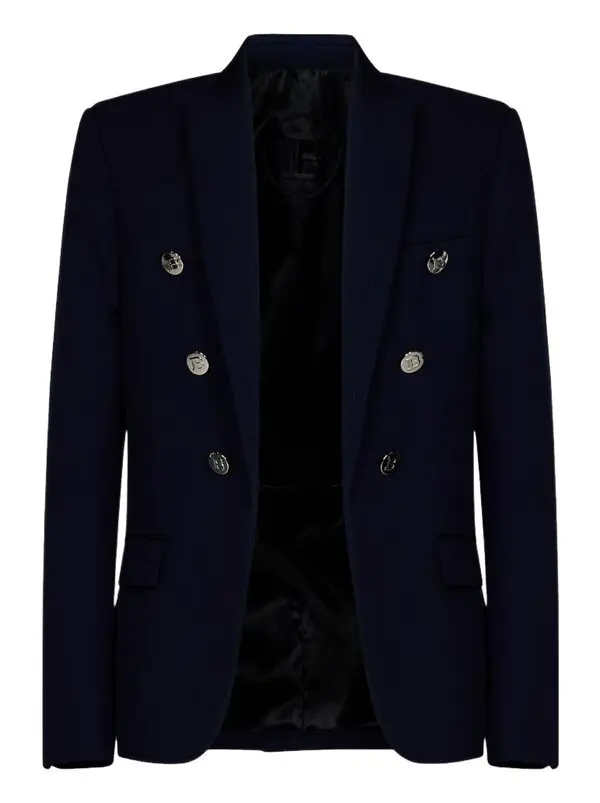 Balmain Twill Buttoned Jacket - Black