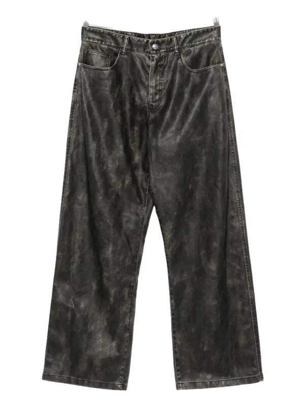 Palm Angels Stonewashed Straight Leg Pants - Black