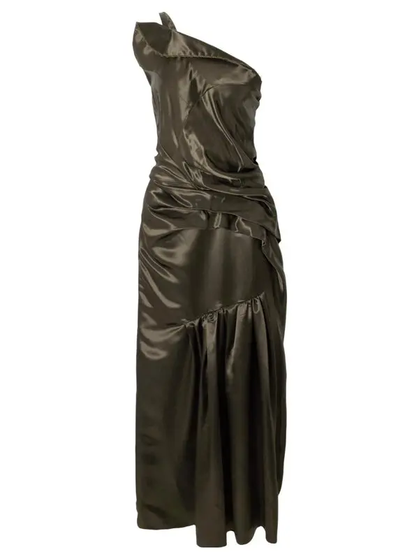 Dries Van Noten One-shoulder Gathered Midi Dress - Black