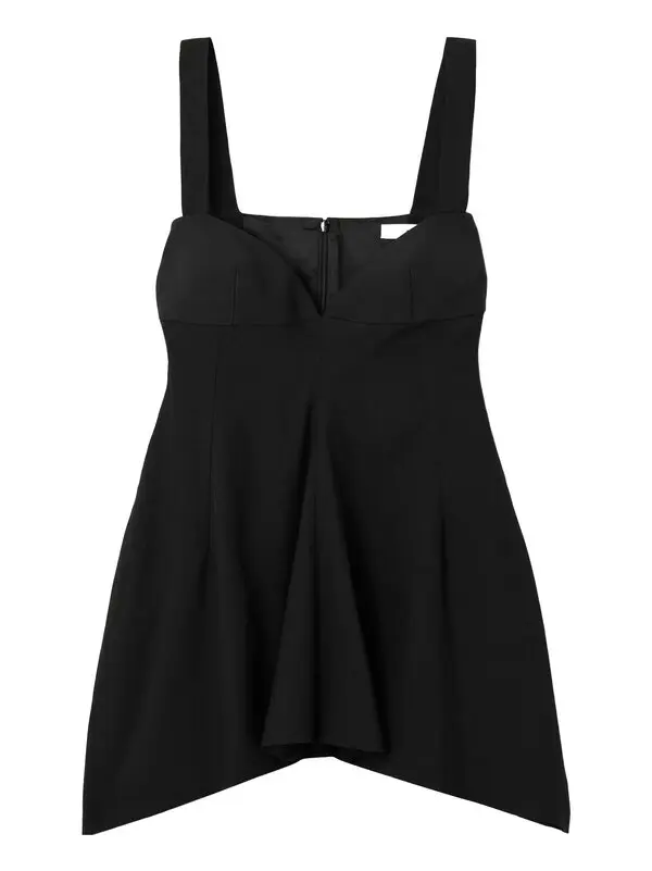 Carven Jersey Peplum Top - Black
