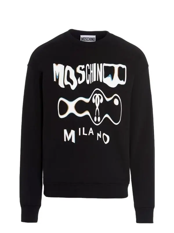 Moschino Glitch Effect Logo Sweatshirt - Black