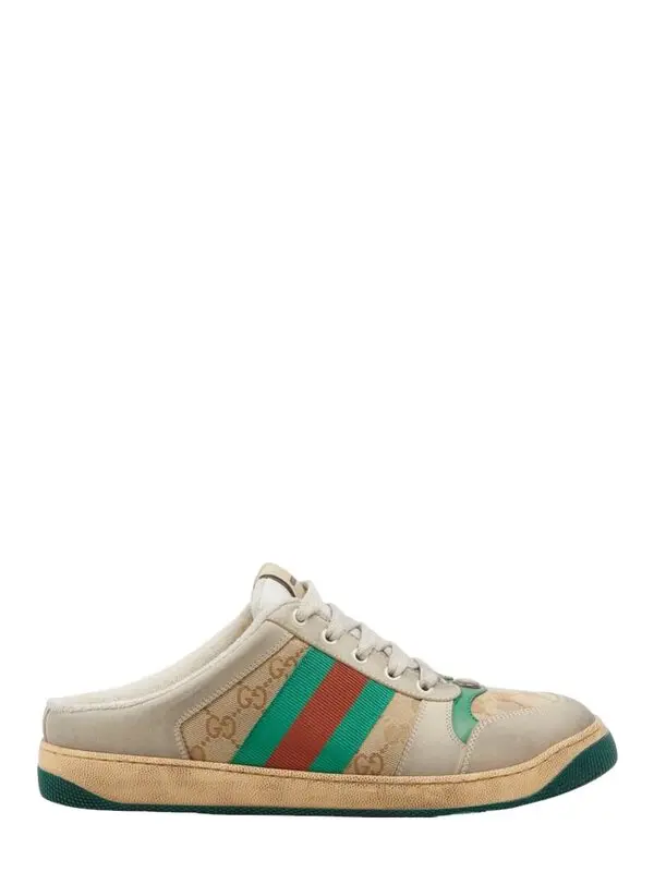 Gucci Screener Sneakers With Vintage Logo - Nude