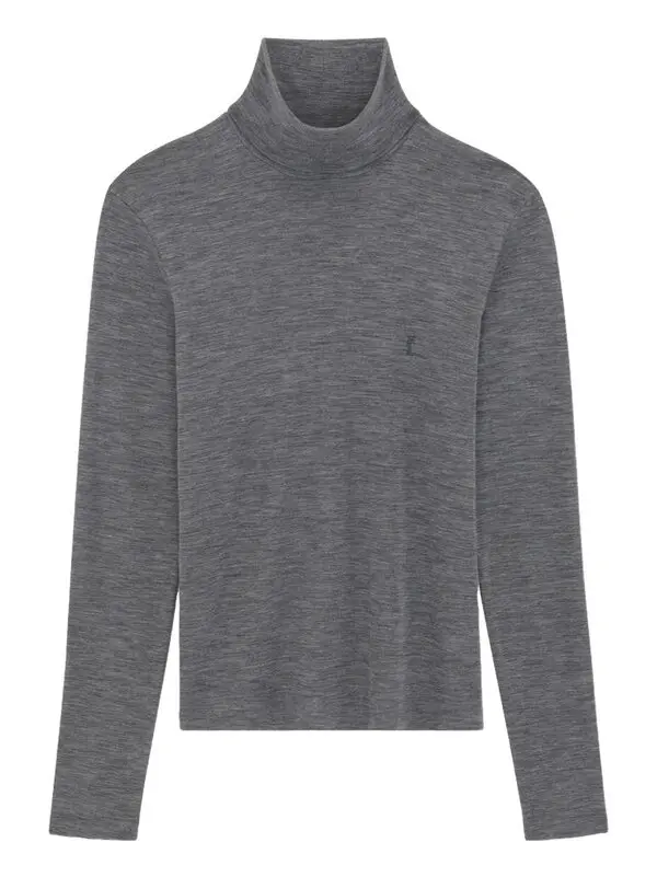 Saint Laurent Long-sleeved Turtleneck Jumper - Gray