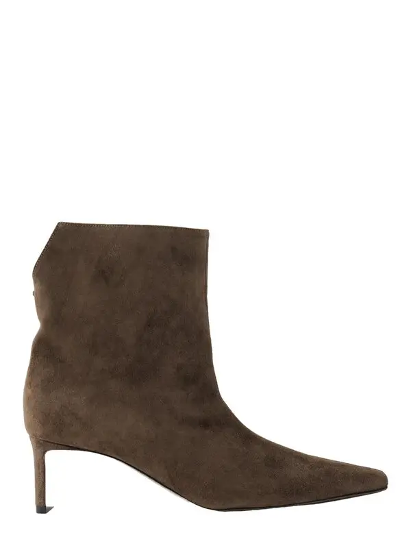 Khaite Ona Pointed Toe Ankle Boots - Chocolate
