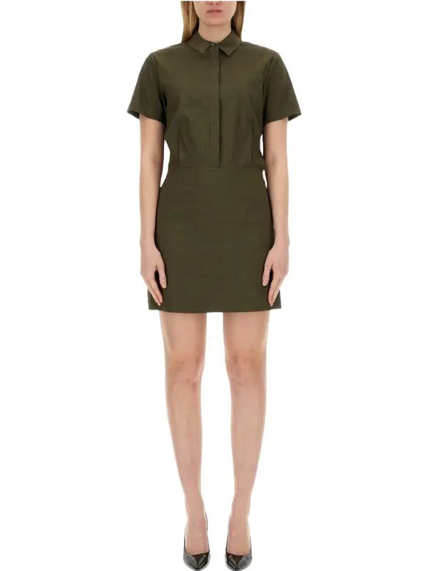 Theory Short-sleeved Button-up Mini Dress - Multicolor