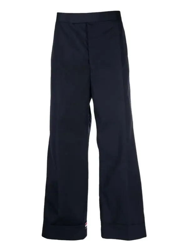 Thom Browne Turn-up Hem Pants - Navy Blue
