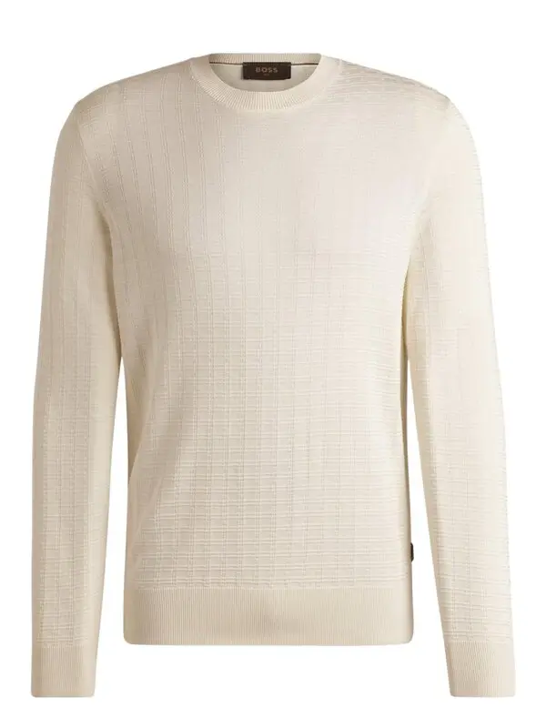 Hugo Boss Long Sleeve Crew Neck Sweater - White