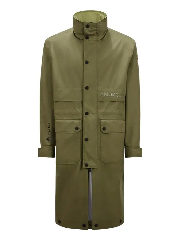 Moncler High Neck Long Parka - Dark Green
