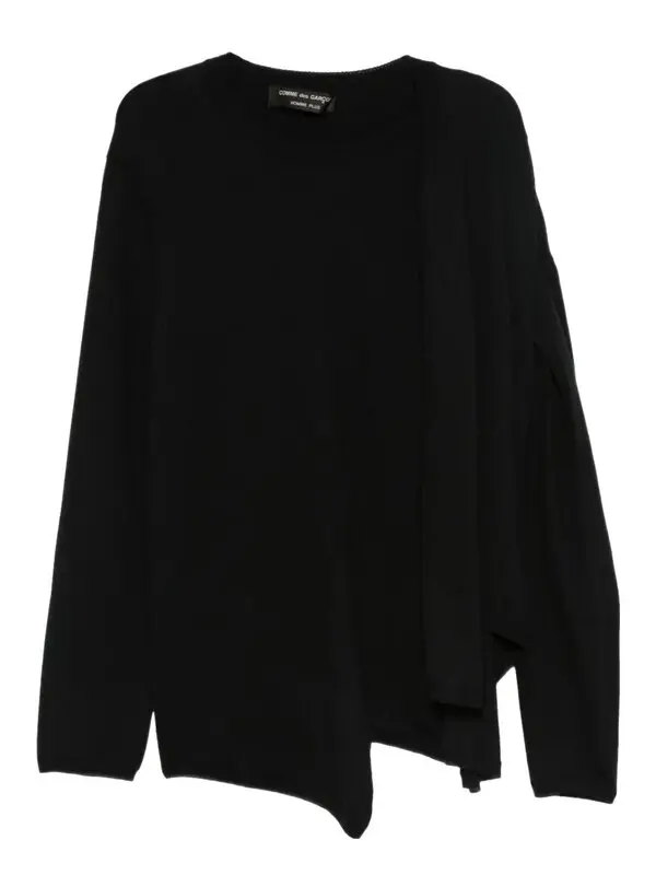 Comme Des Garçons Asymmetrical Hem Layered Jumper - Black