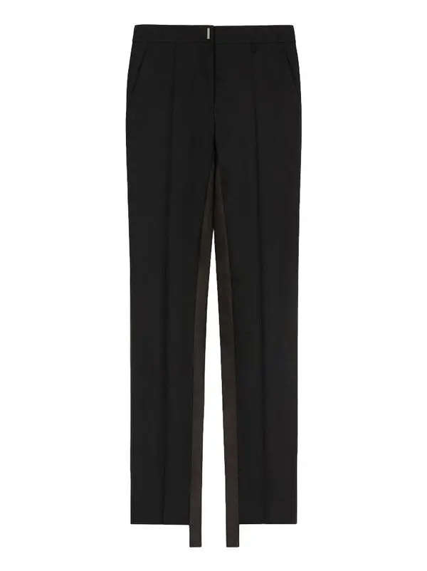 Givenchy Satin Band Straight Leg Trousers - Black