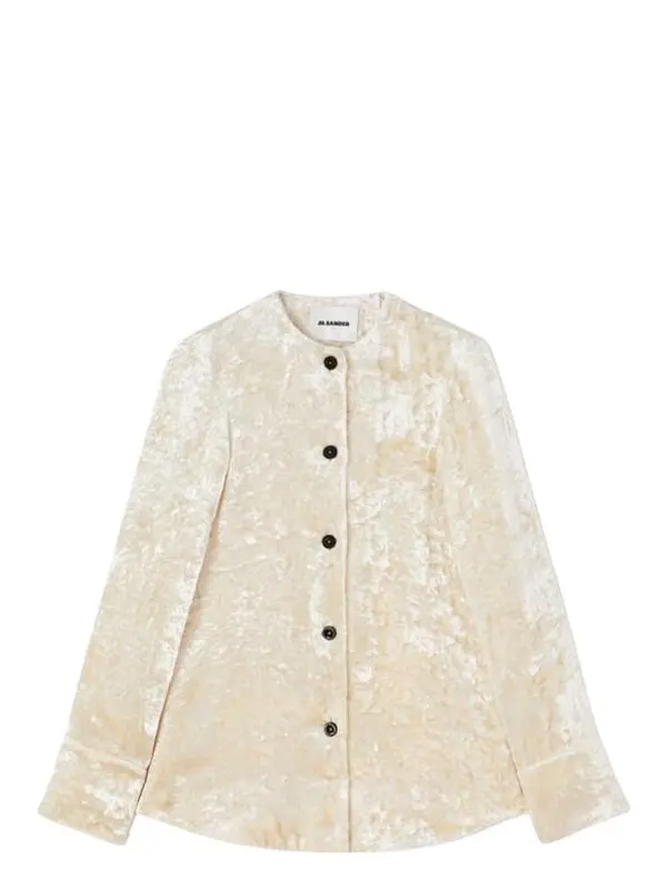 JIL SANDER Long Sleeve Crushed Velvet Shirt - Dunes