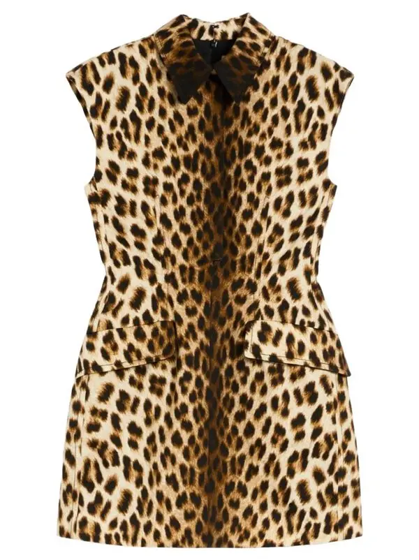 Sportmax Lonza Animal-print Mini Dress - Brown